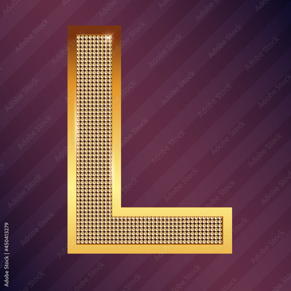 Gold letter L vector font type for logo or icon Stock Vector | Adobe Stock