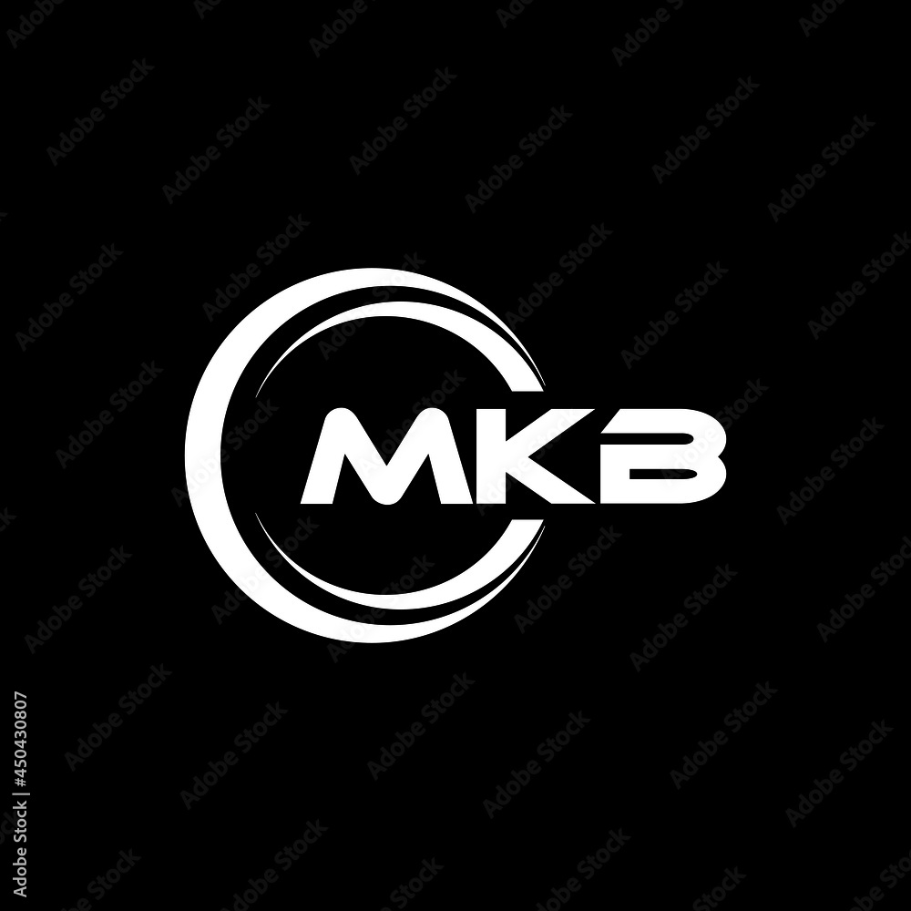 MKB letter logo design with black background in illustrator, vector ...