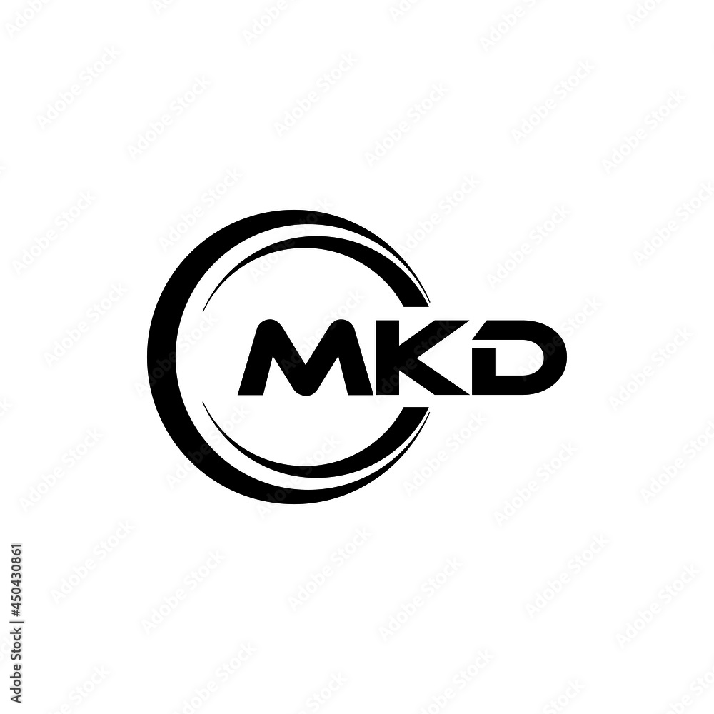 Vecteur Stock MKD letter logo design with white background in ...