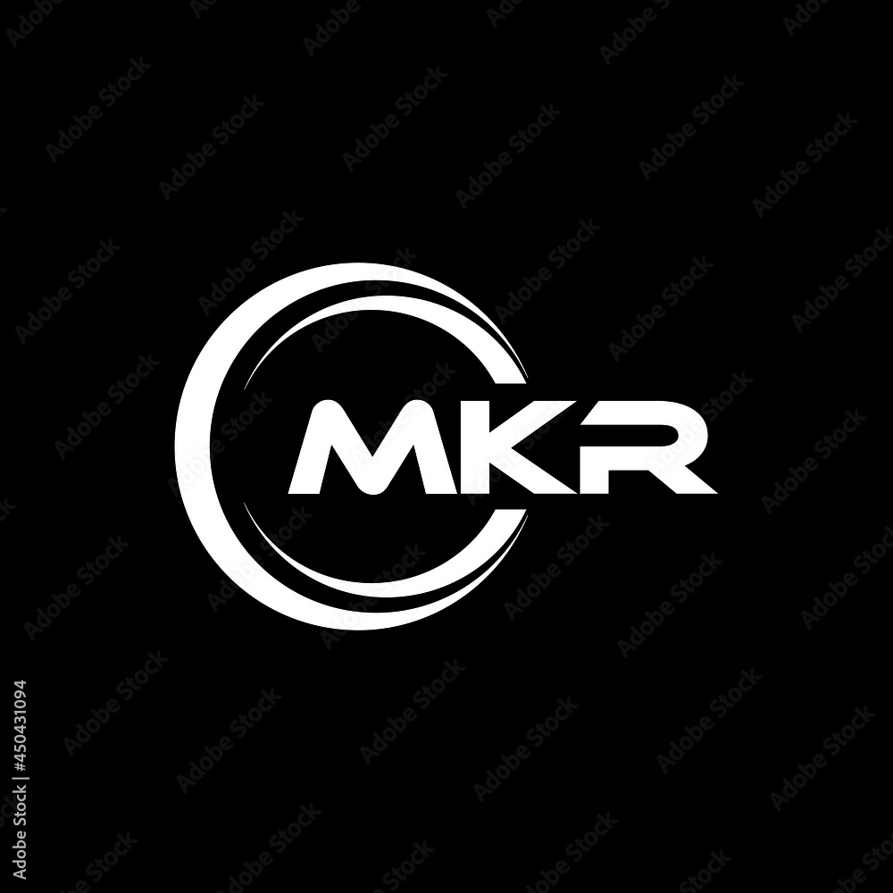 MKR letter logo design with black background in illustrator, vector ...
