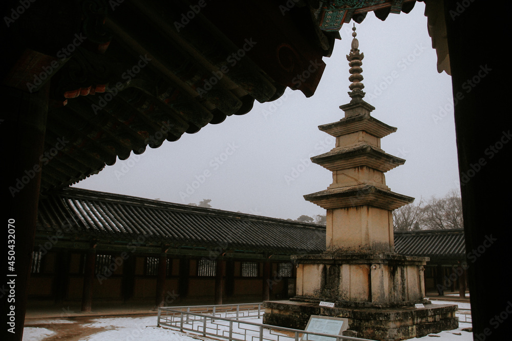 Bulguksa, a famous Buddhist temple of Silla period in Gyeongju, South ...