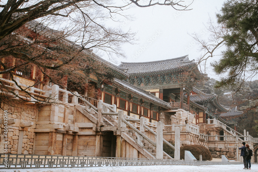 Bulguksa, a famous Buddhist temple of Silla period in Gyeongju, South ...