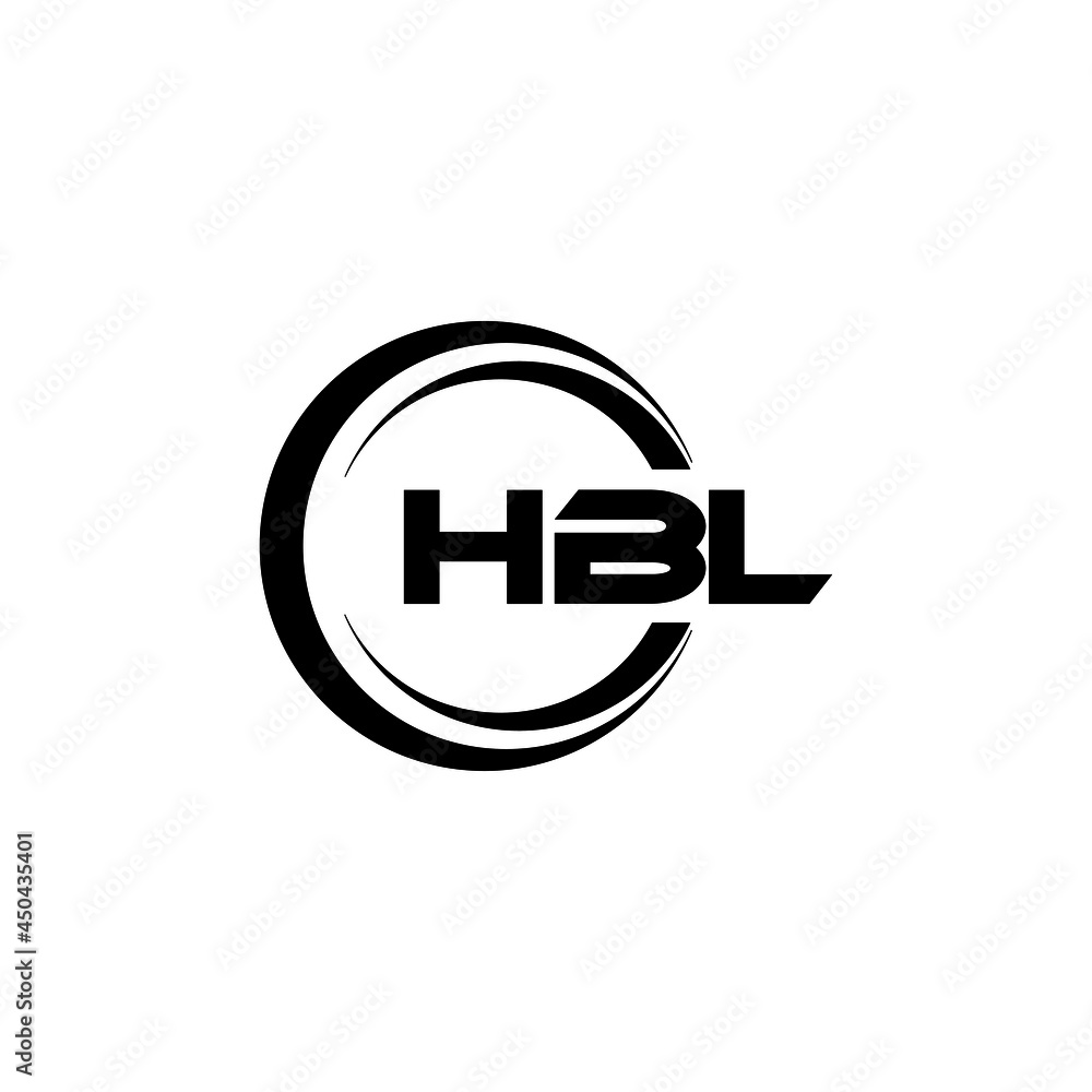 HBL letter logo design with white background in illustrator, vector ...