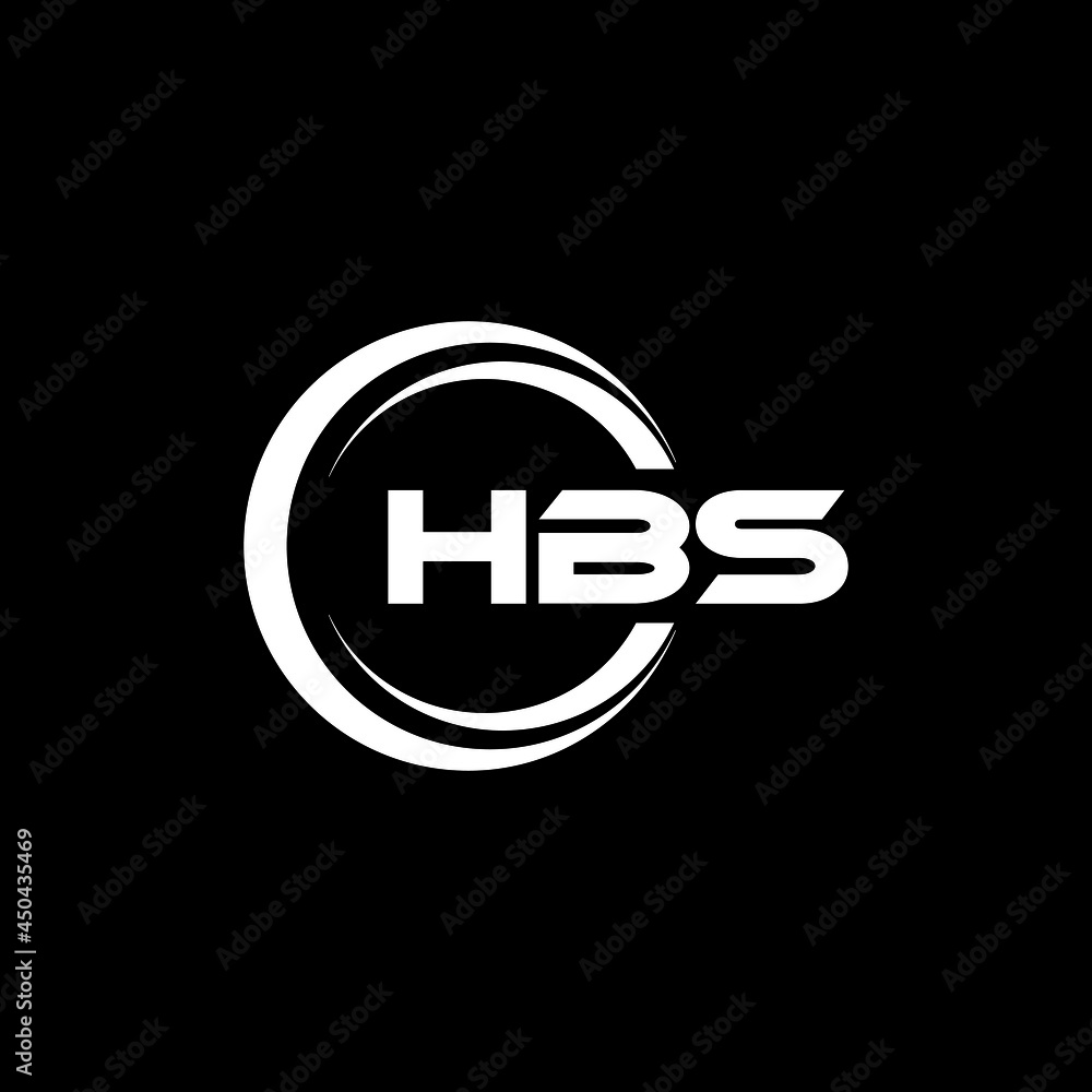 HBS letter logo design with black background in illustrator, vector ...
