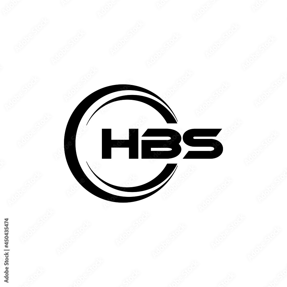 HBS letter logo design with white background in illustrator, vector ...