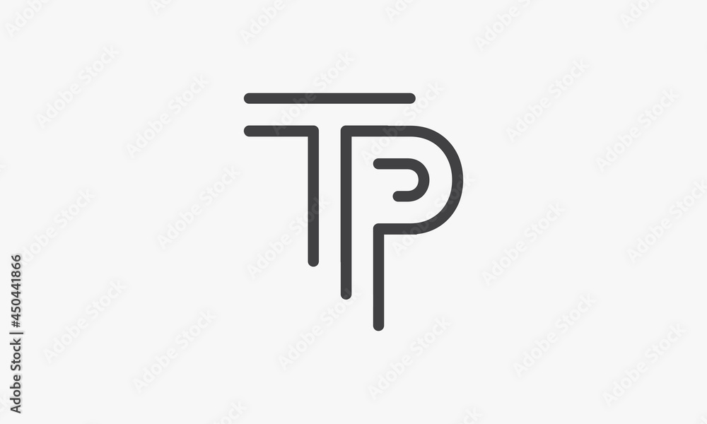 TP line letter logo concept isolated on white background. Stock Vector ...
