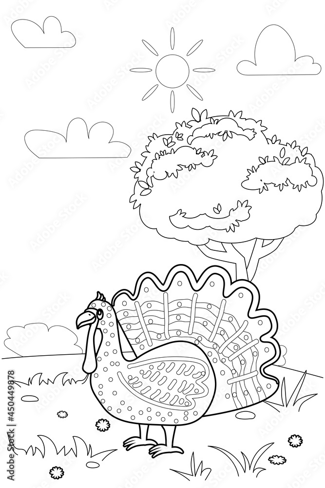 Farm animals coloring book educational illustration for children. Cute ...