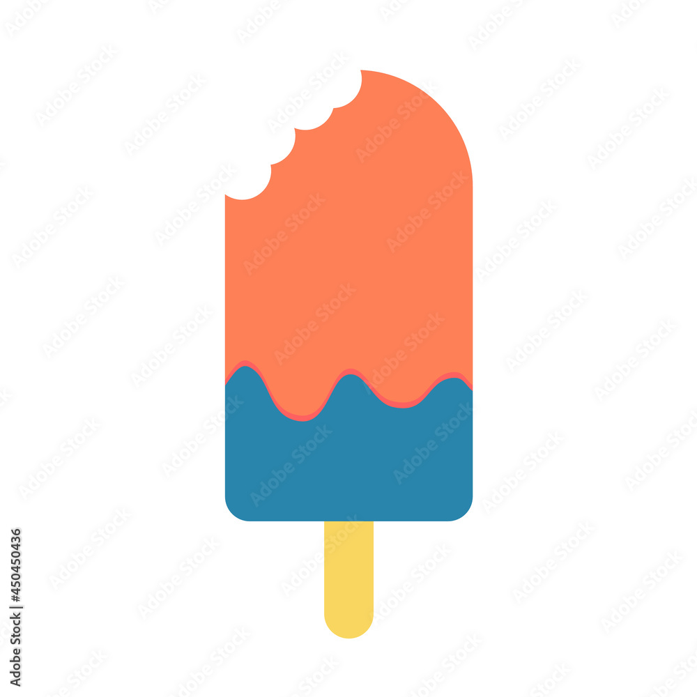 Vector illustration of popsicle with bites on the corner. Stock Vector ...