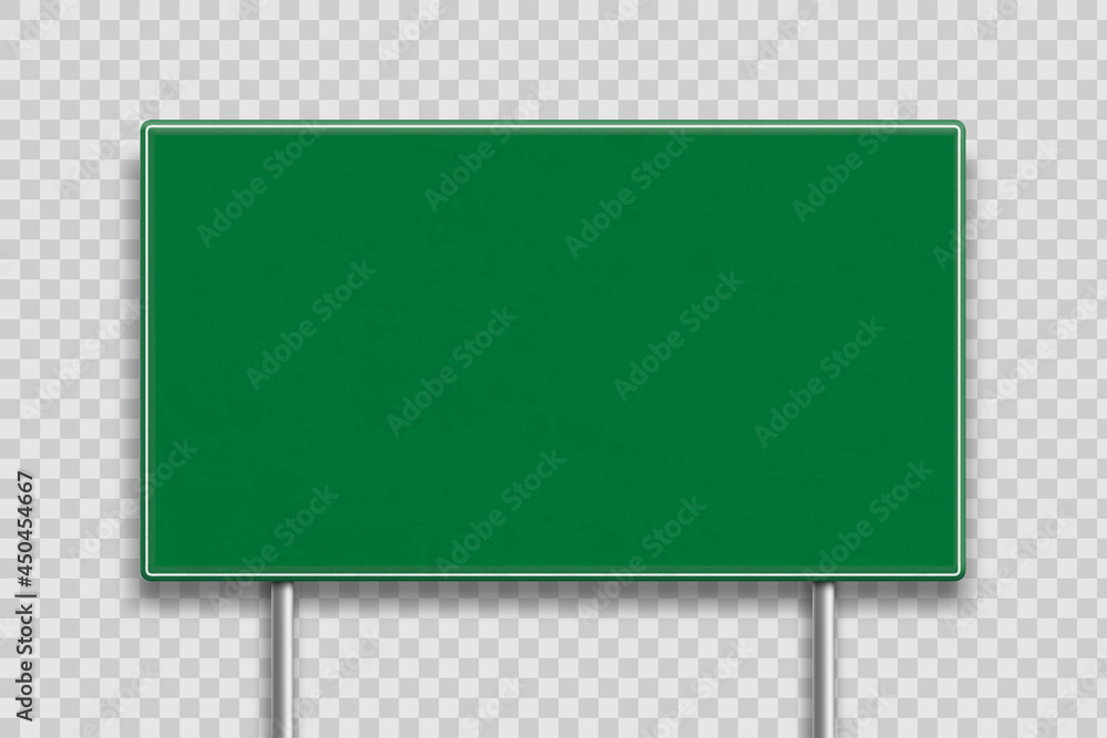 Green mockup road sign. Isolated on transparent background Stock Vector ...