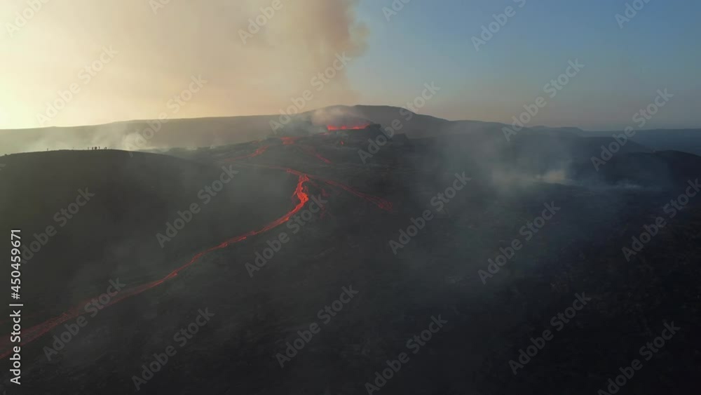 Incredible aerial of the dramatic volcanic eruption of the ...