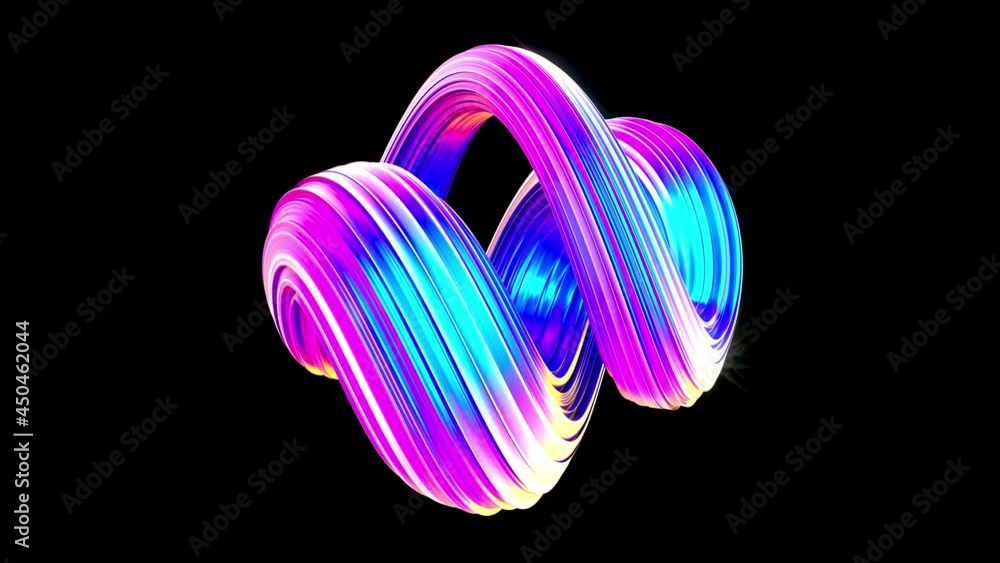 Abstract morphing fluid ultraviolet shape looped animation. Holographic ...