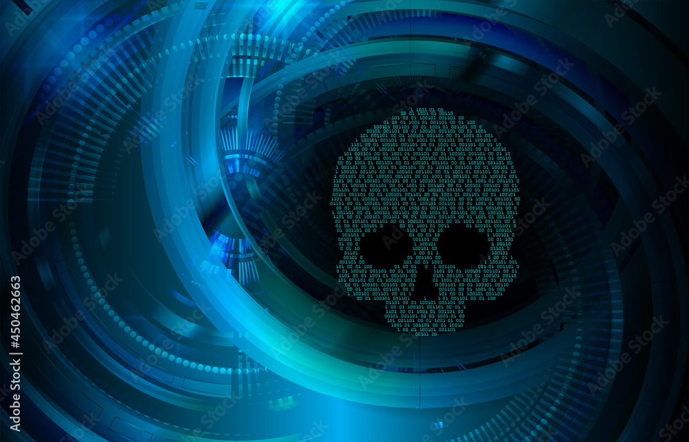 cyber hacker attack background, skull vector Stock Vector | Adobe Stock