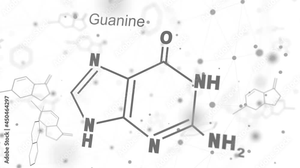 Chemical structural formula of guanine - DNA and RNA nitrogen base ...