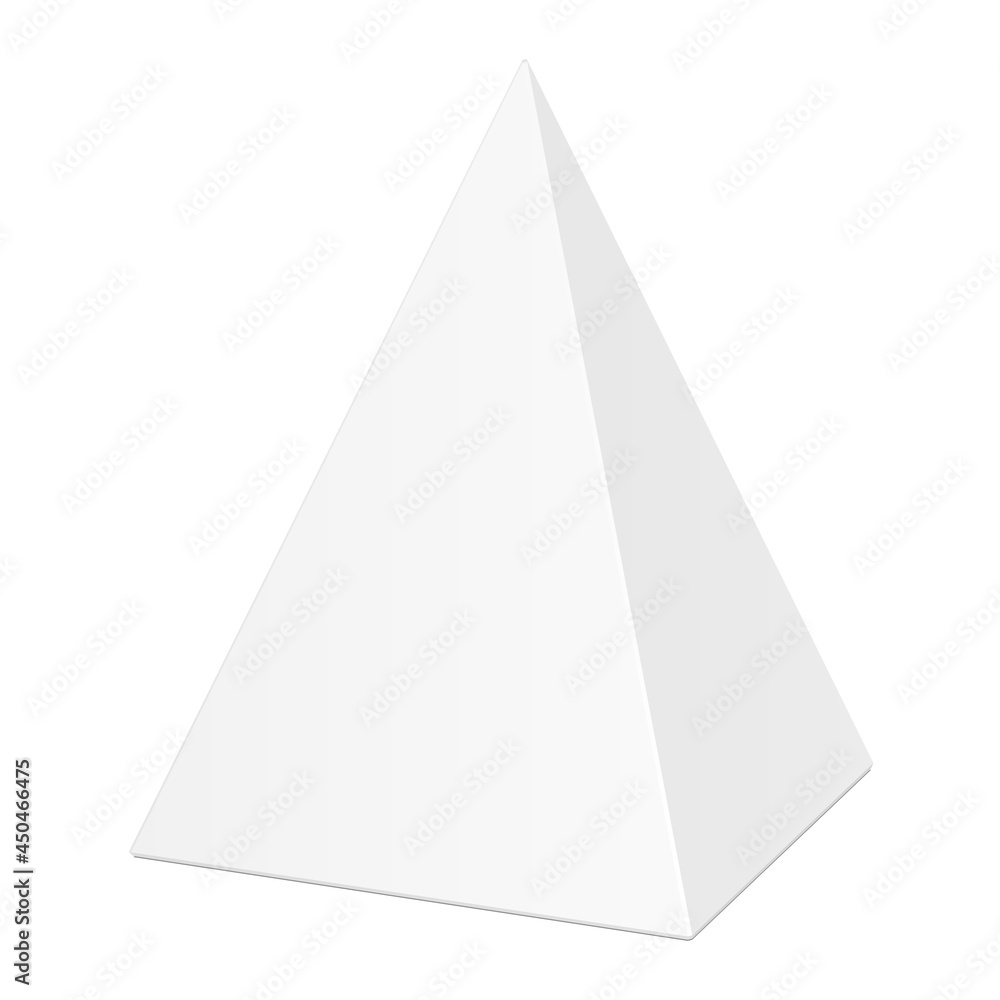 White Cardboard Pyramid Triangle Box Packaging For Food, Gift Or Other ...