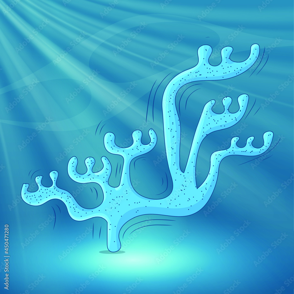 Blue coral reef illustration under sea water eps vector graphic ...