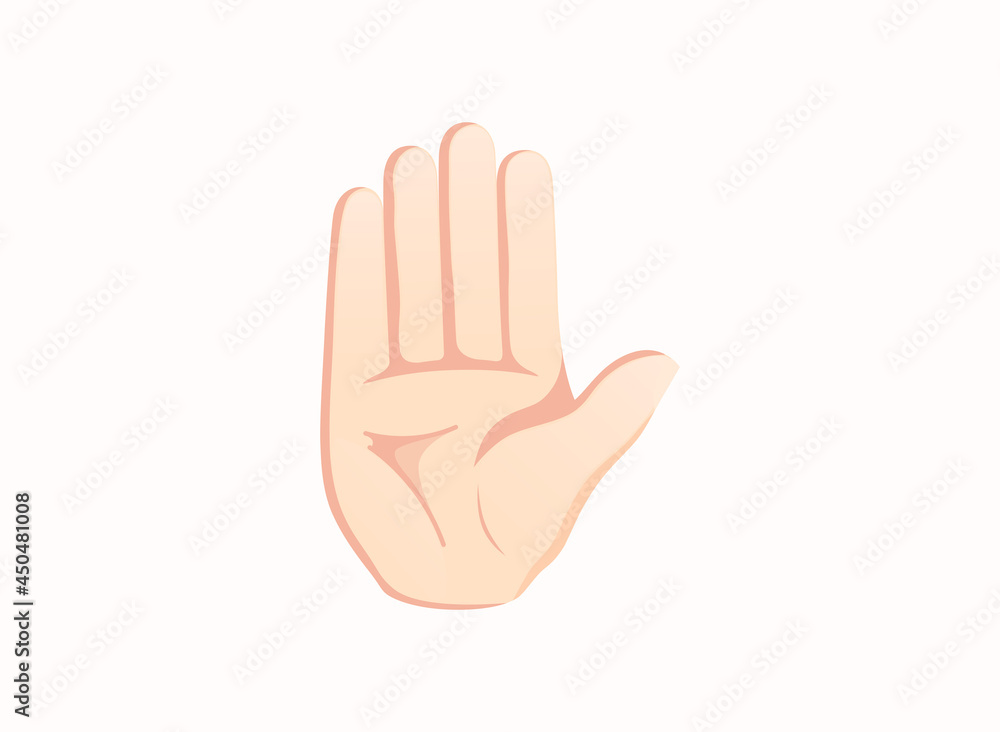 Raised hand icon. Hand gesture emoji vector illustration Stock Vector ...