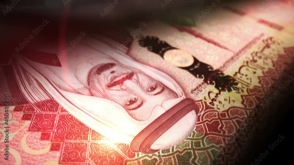 Vidéo Stock Saudi Arabia Riyal money counting. 100 SAR banknotes. Fast ...