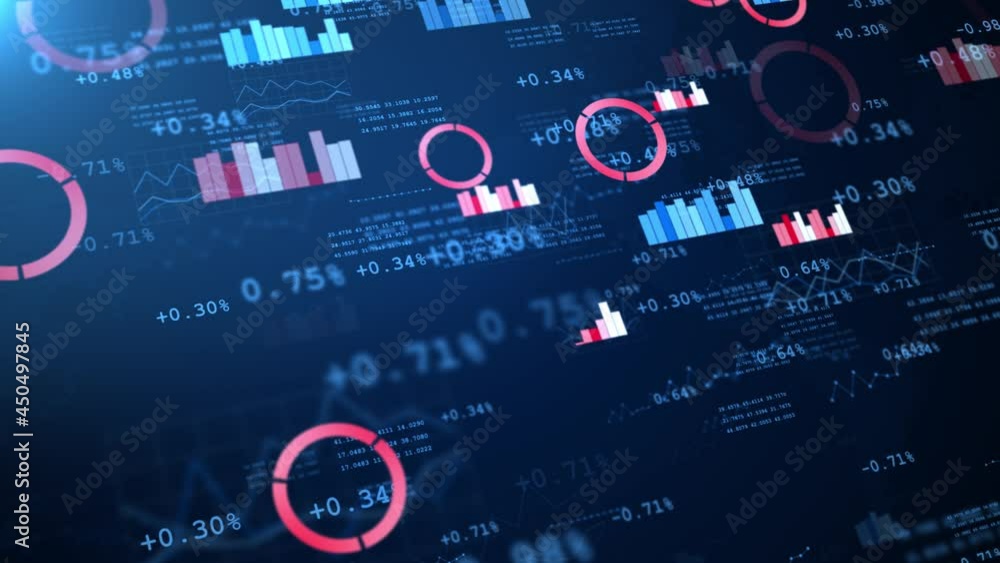 Modern Business Financial infographics diagram loop Background. Charts ...