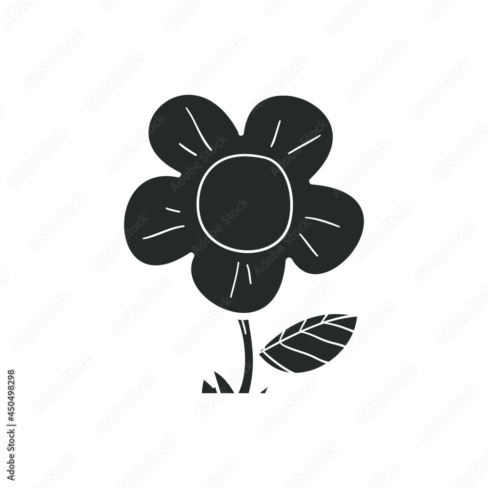 Spring Flower Icon Silhouette Illustration. Blossom Vector Graphic ...
