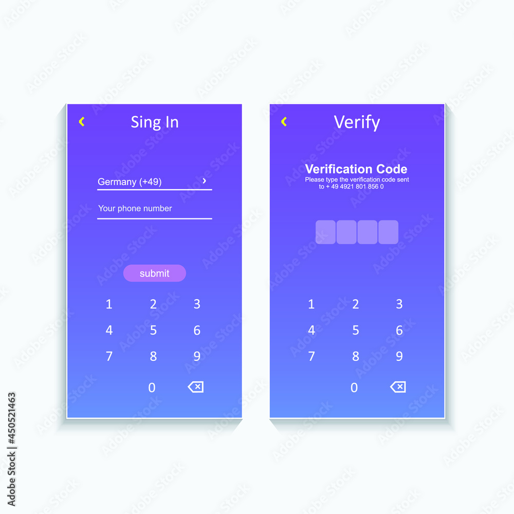 The process of checking the code by phone number. Authorization ...