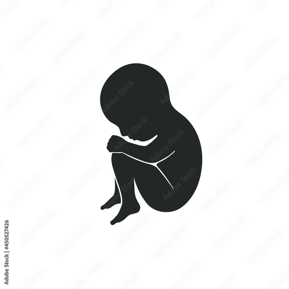 Fetus graphic icon. Embryo human sign isolated on white background ...