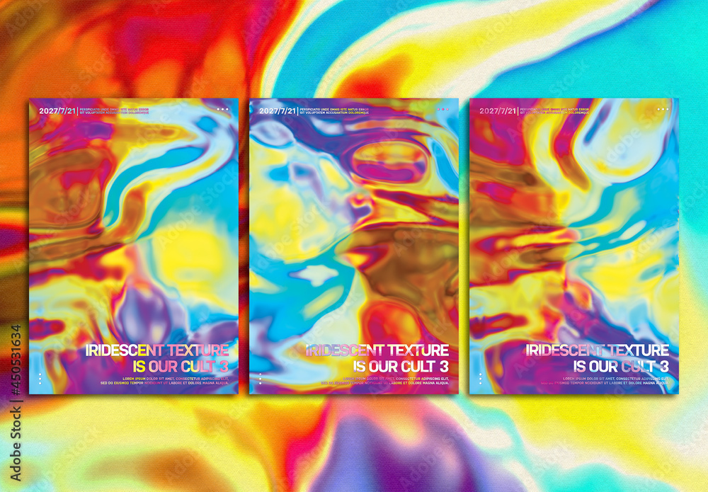 Modelo de Modern Rainbow Foil Poster Layout do Stock | Adobe Stock