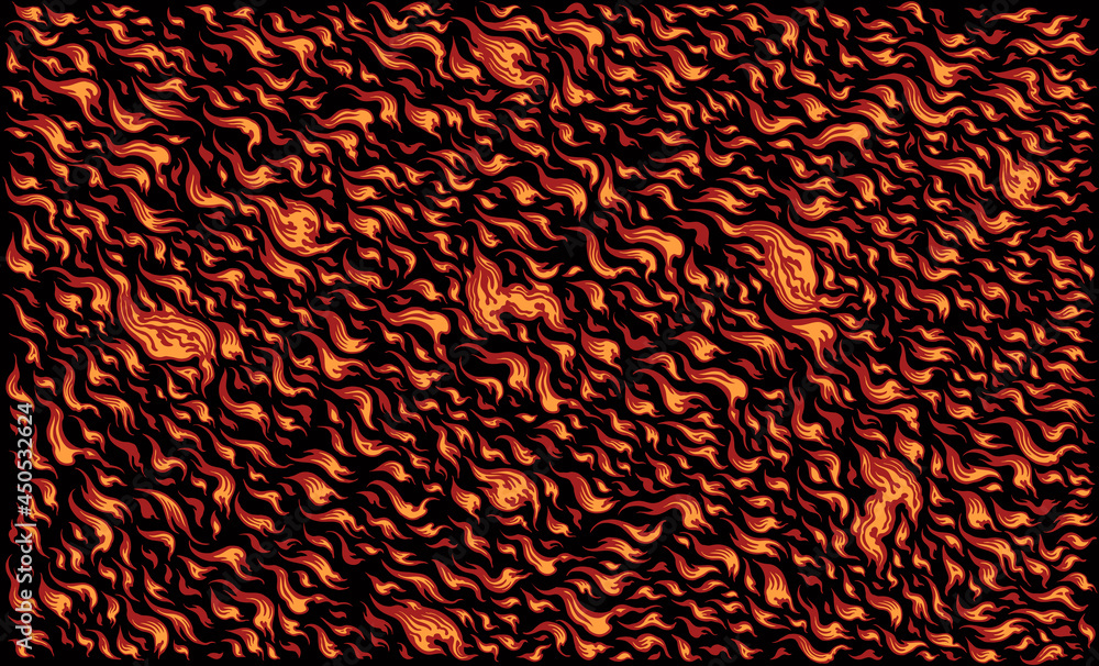 Flames. Editable hand drawn illustration. Vector engraving. Isolated on ...