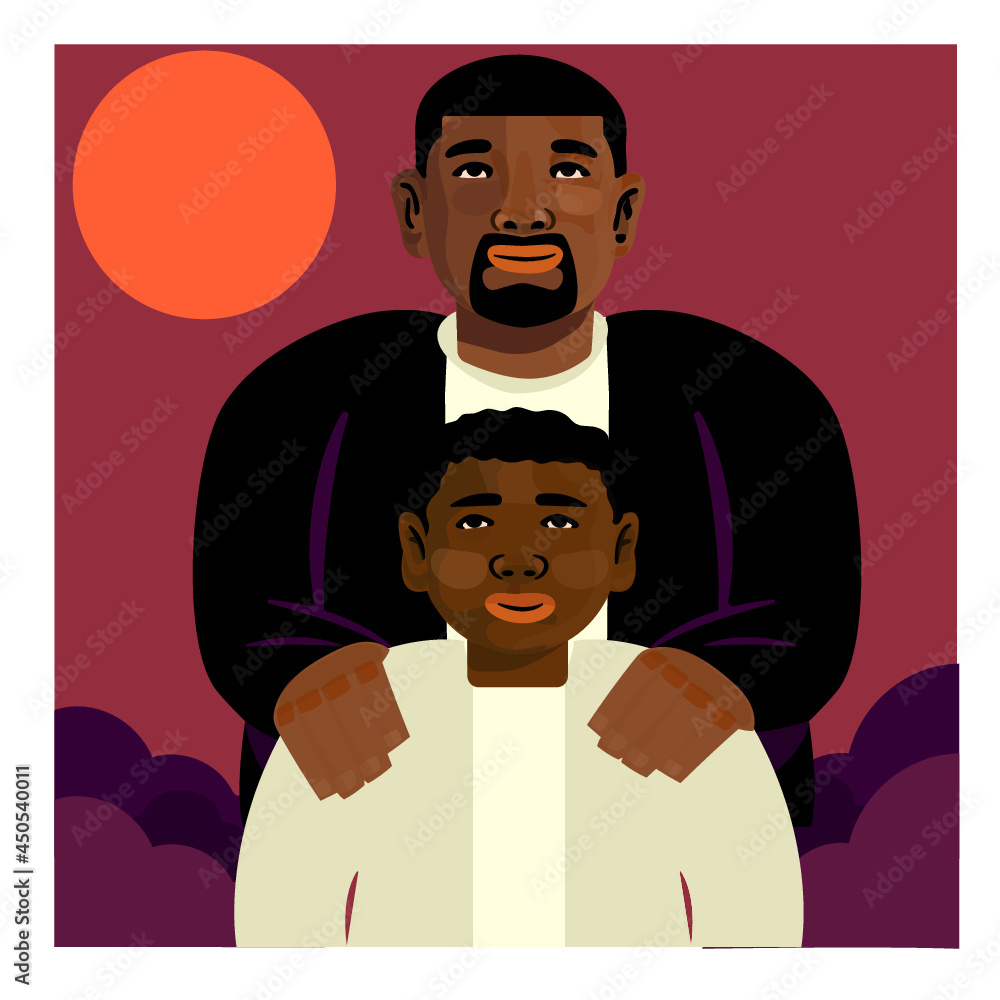 Dad Son orangePurple 2 Stock Vector | Adobe Stock