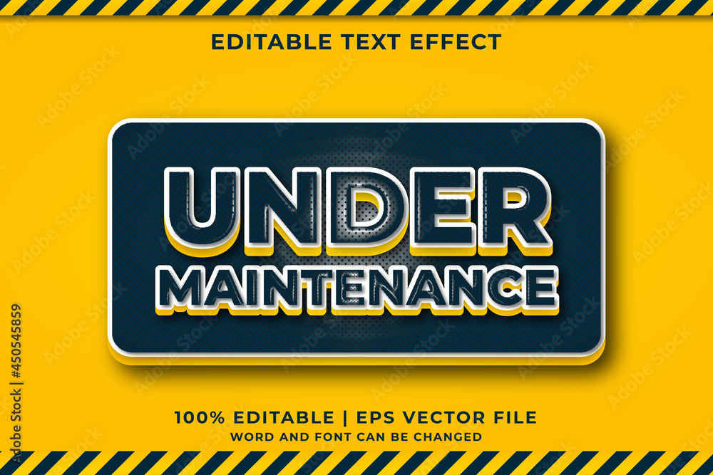 Editable text effect - under maintenance 3d template style Premium ...