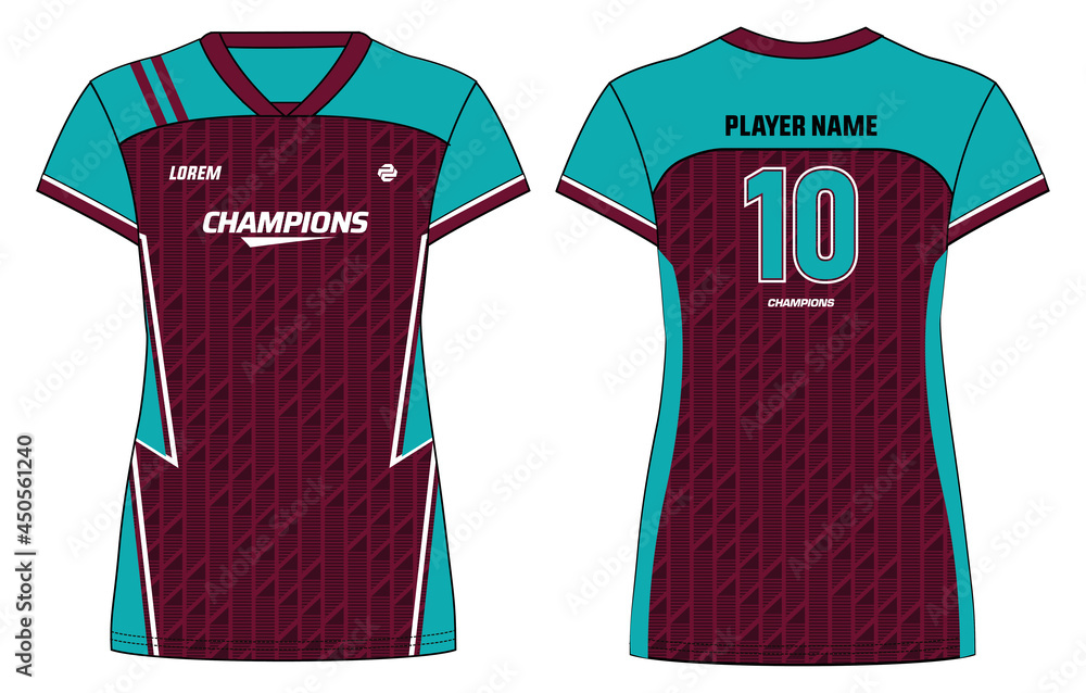 Women Sports Jersey t-shirt design with abstract geometric pattern ...