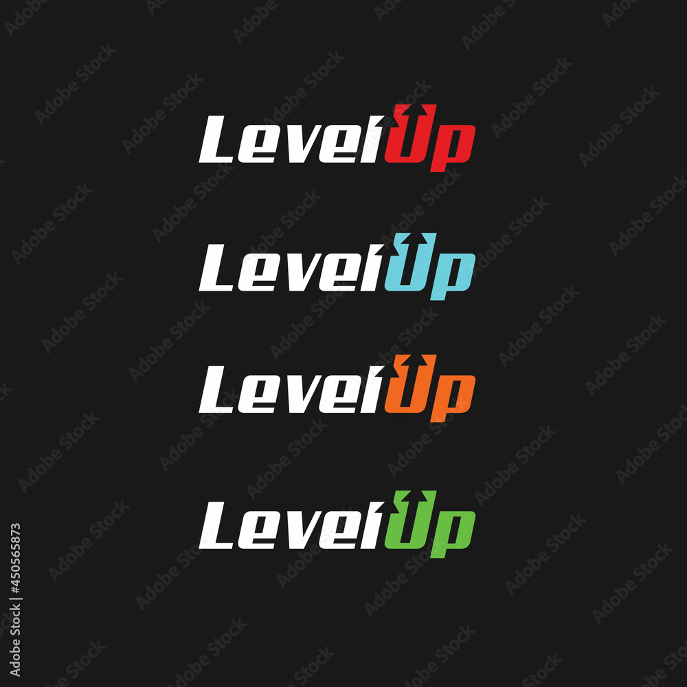 level up logo vector เวกเตอร์สต็อก | Adobe Stock