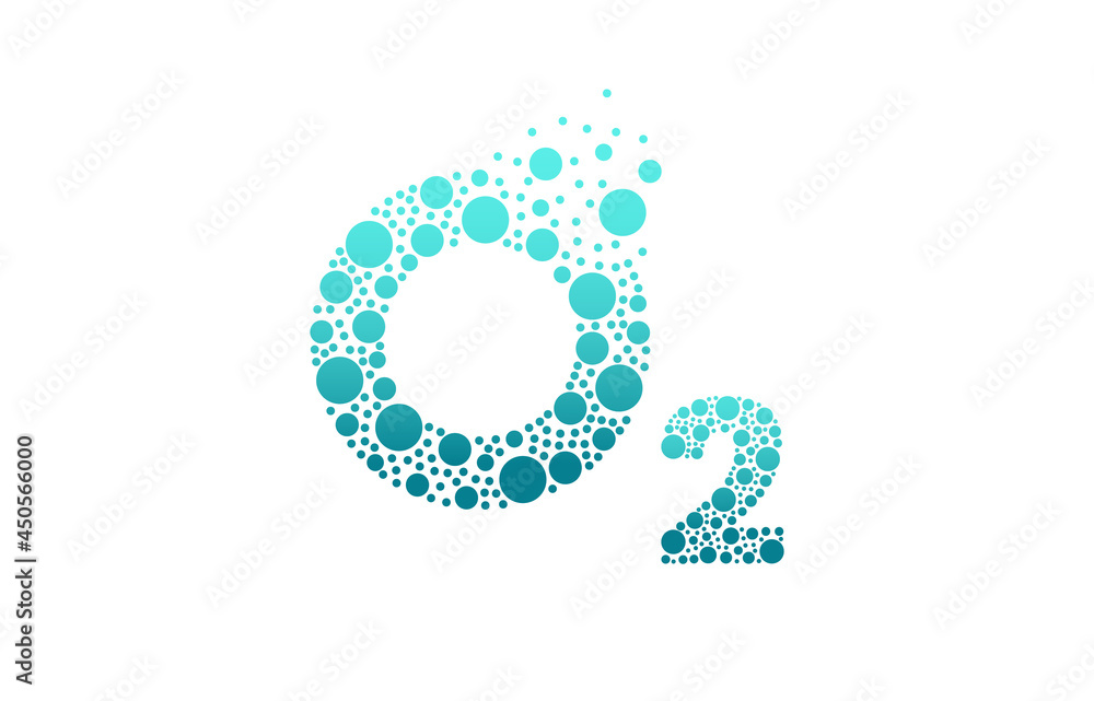Oxygen O2 02 bubble logo design on white background. Oxygen icon vector ...