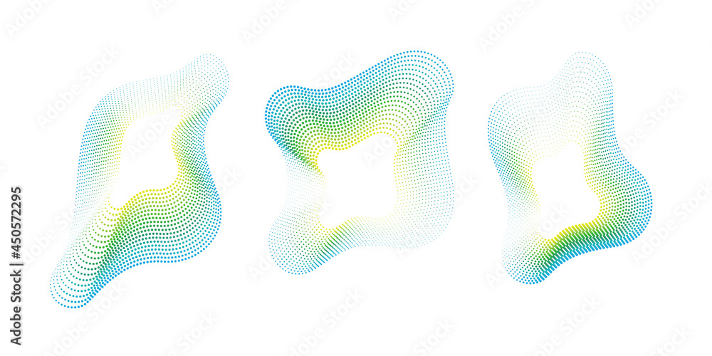 Vector abstract background with dynamic waves, line and particles. Stock Vector | Adobe Stock
