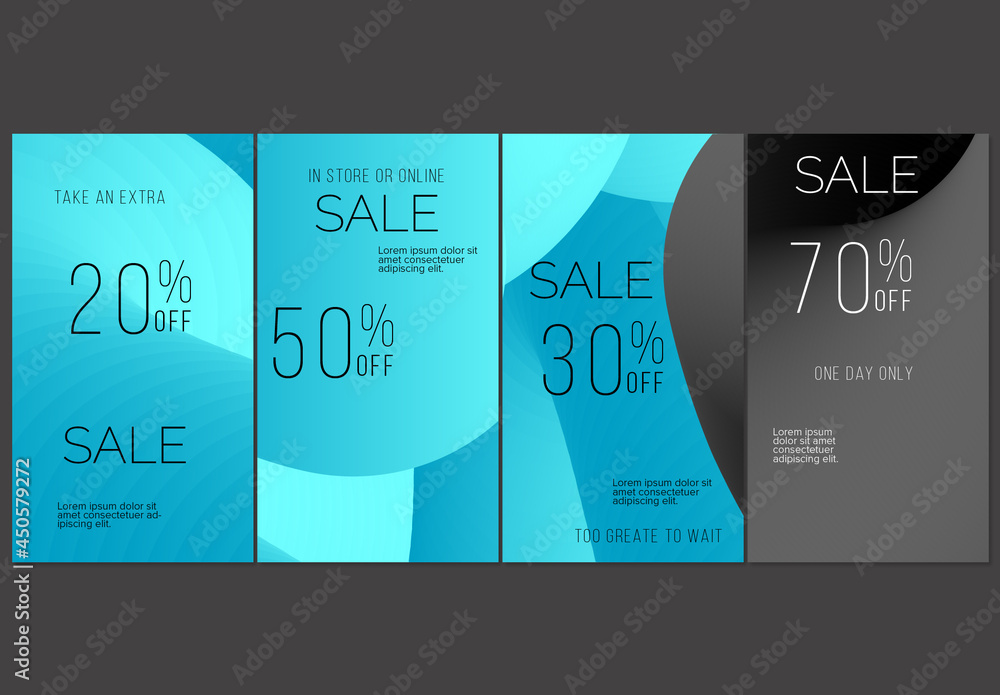 Social Media Post Layout with Bright Fluid Gradient Shapes Stock ...