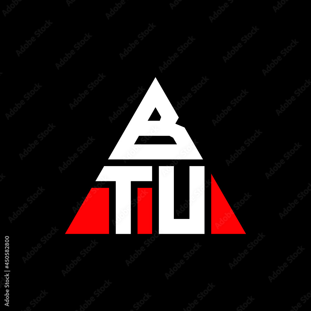 BTU triangle letter logo design with triangle shape. BTU triangle logo ...