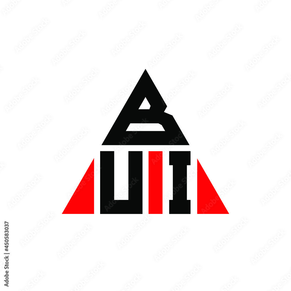 BUI triangle letter logo design with triangle shape. BUI triangle logo ...