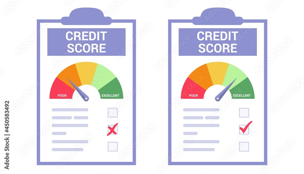 Vektorová grafika „Credit score or rating concept in flat vector ...