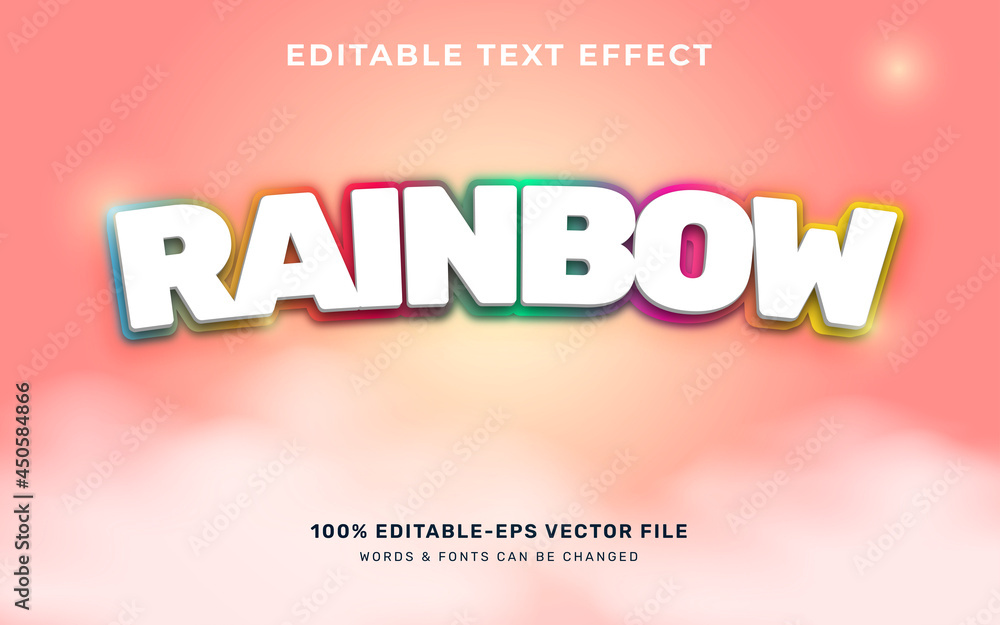 colorful Rainbow text effect Stock Vector | Adobe Stock