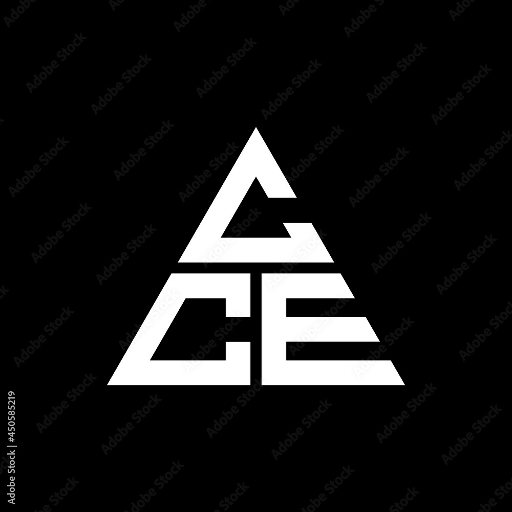 CCE triangle letter logo design with triangle shape. CCE triangle logo ...