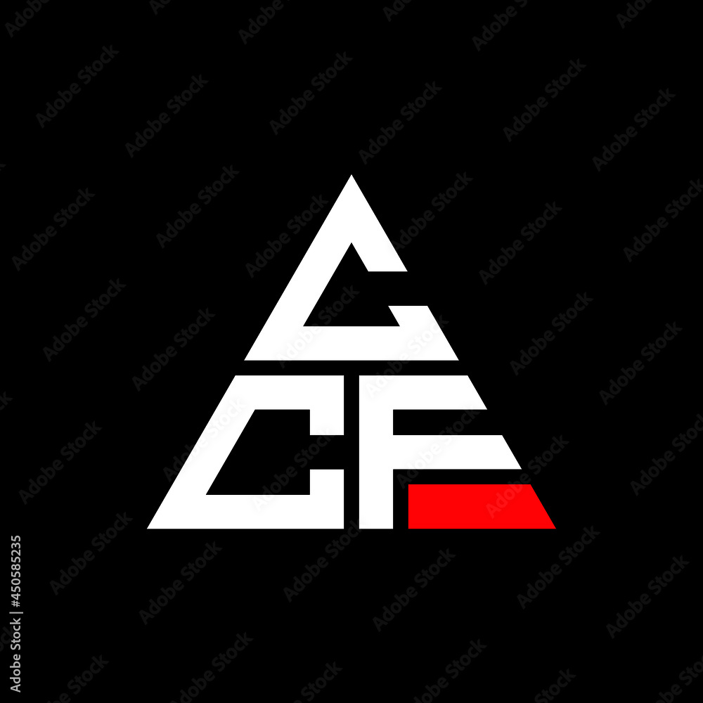 CCF triangle letter logo design with triangle shape. CCF triangle logo ...