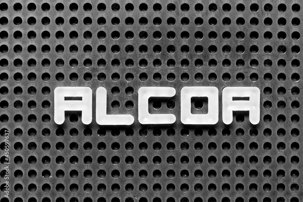 White alphabet letter in word ALCOA (Abbreviation of Attributable ...