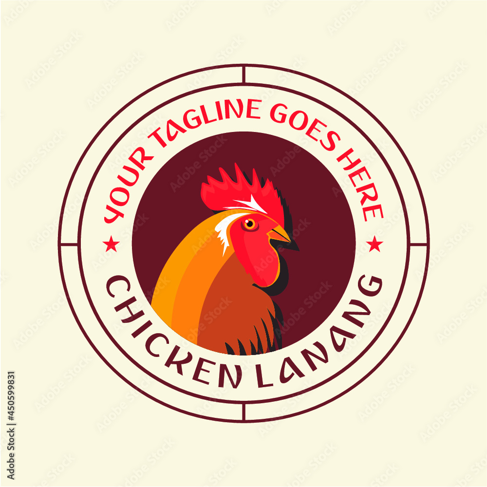 Chicken Logo Emblem Vector image Stock Vector | Adobe Stock