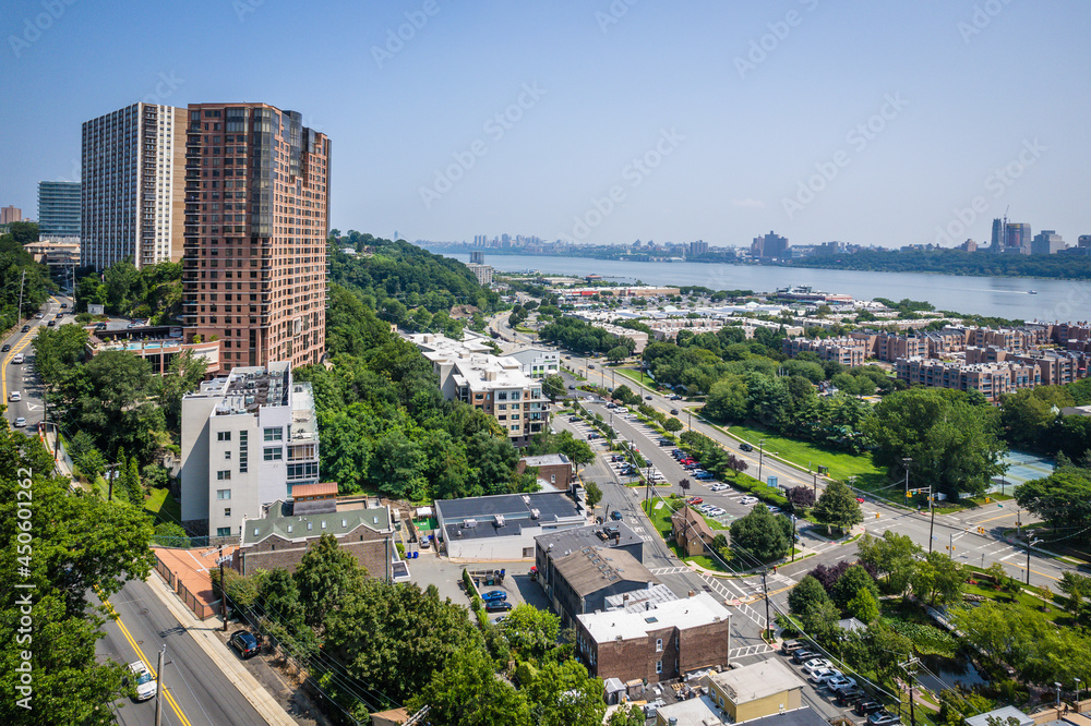Aerial of Edgewater New Jersey NYC Stock Photo | Adobe Stock