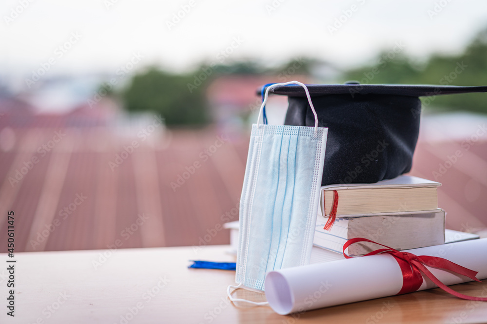 Closed-up photo of a college graduation cap mortarboard with degree ...