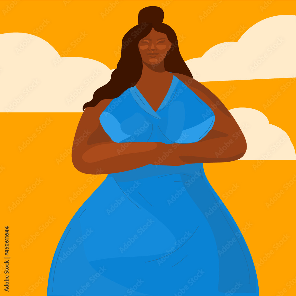 Black woman working Stock Vector | Adobe Stock