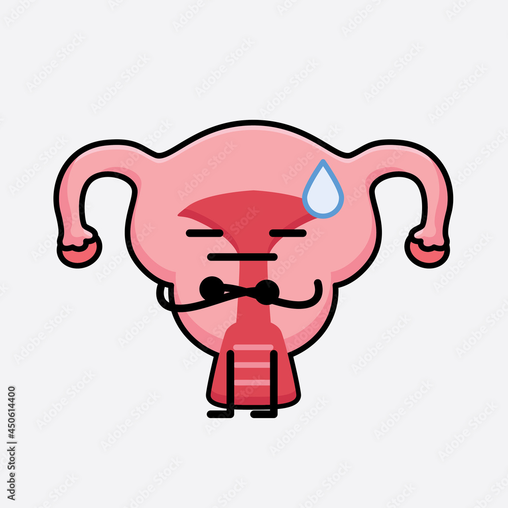 Vector Illustration of Uterus Character with cute face and simple body ...