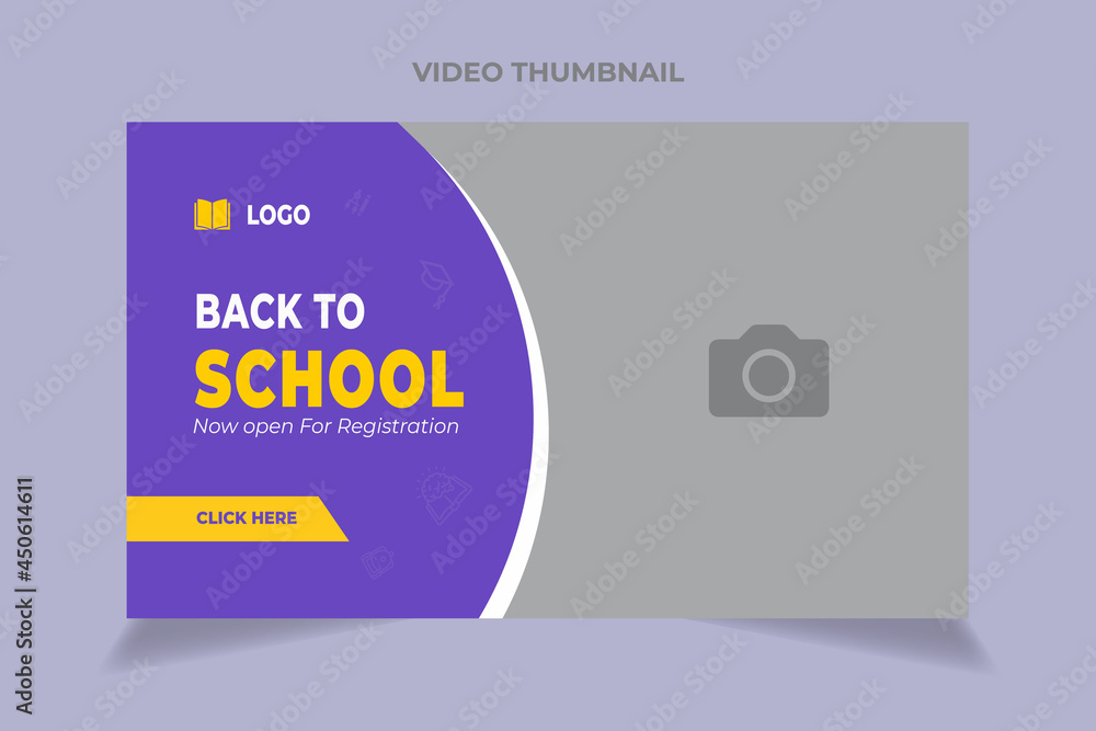 Vetor de Editable thumbnail design for any videos. Back to school ...