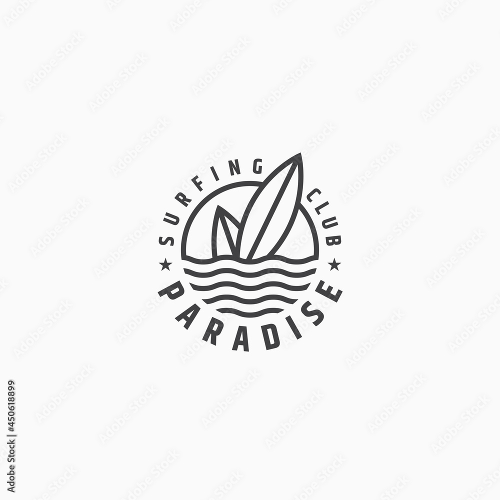 surfing logo icon design template flat vector illustration Stock Vector ...
