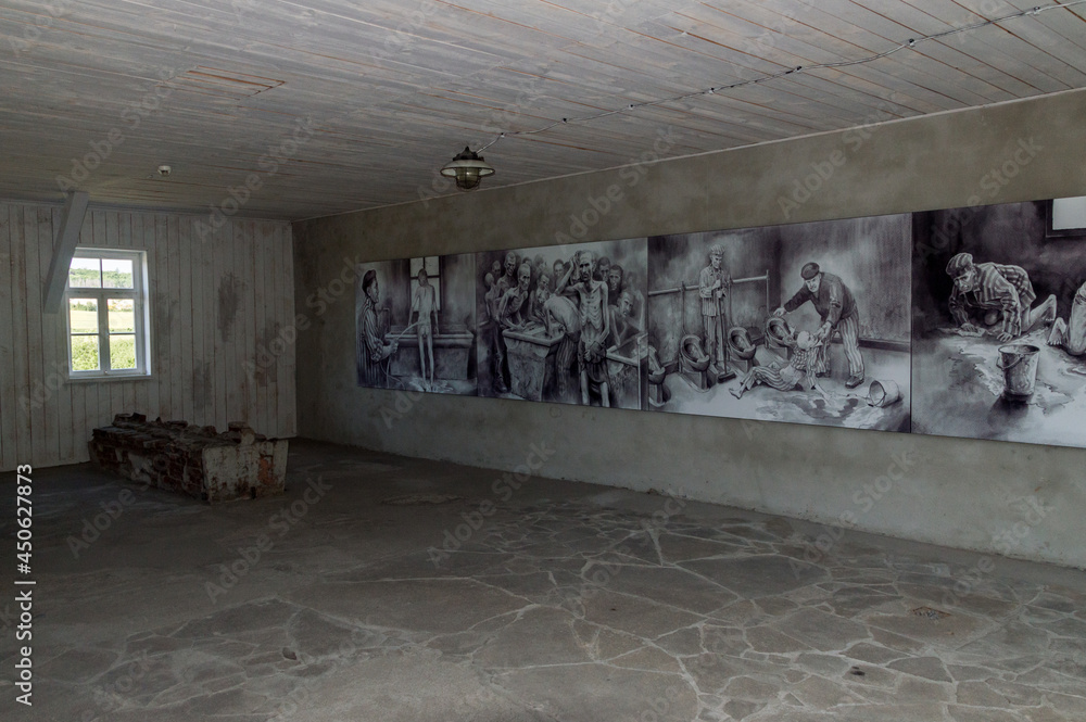 Rogoznica, Poland - June 3, 2021: View inside prison barack in Gross ...