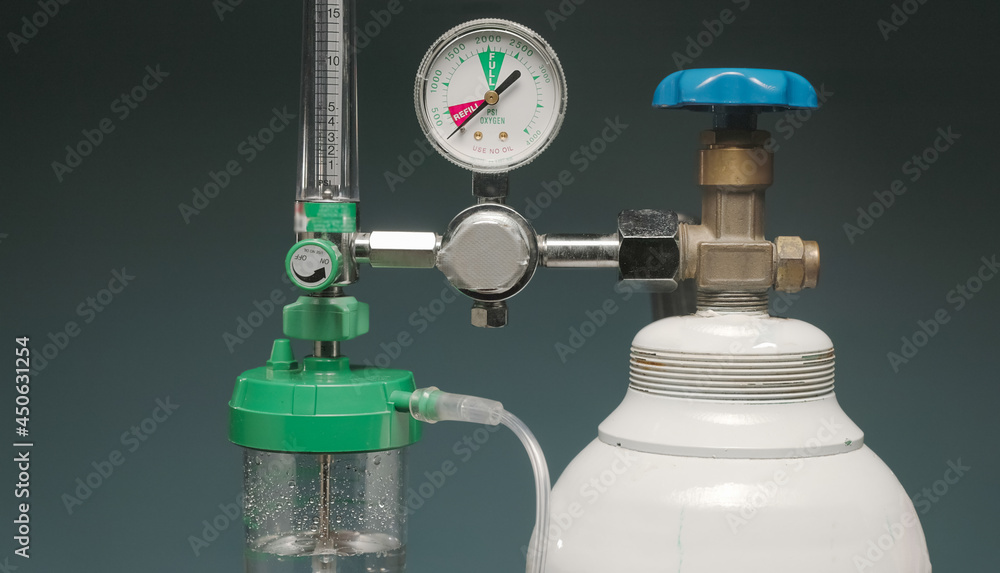 Covid-19 crisis, oxygen shortage cylinder , empty tank. Stock Photo ...
